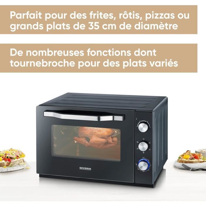 Four Posable Xxl À Chaleur Tournante 60 L Avec Pierre À Pizza Et ...
