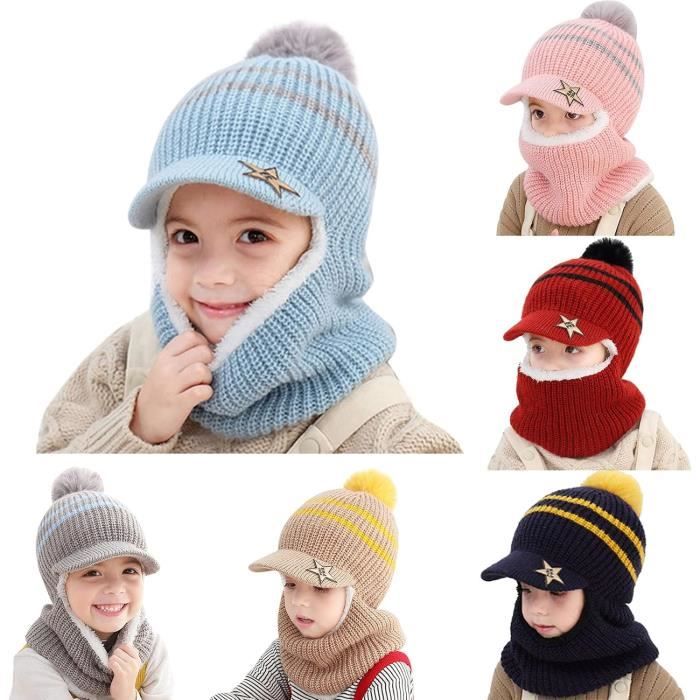 Bonnet D'Hiver Pour Enfant De 2 À 6 Ans, Avec Cache-Oreilles Et Écharpe ...