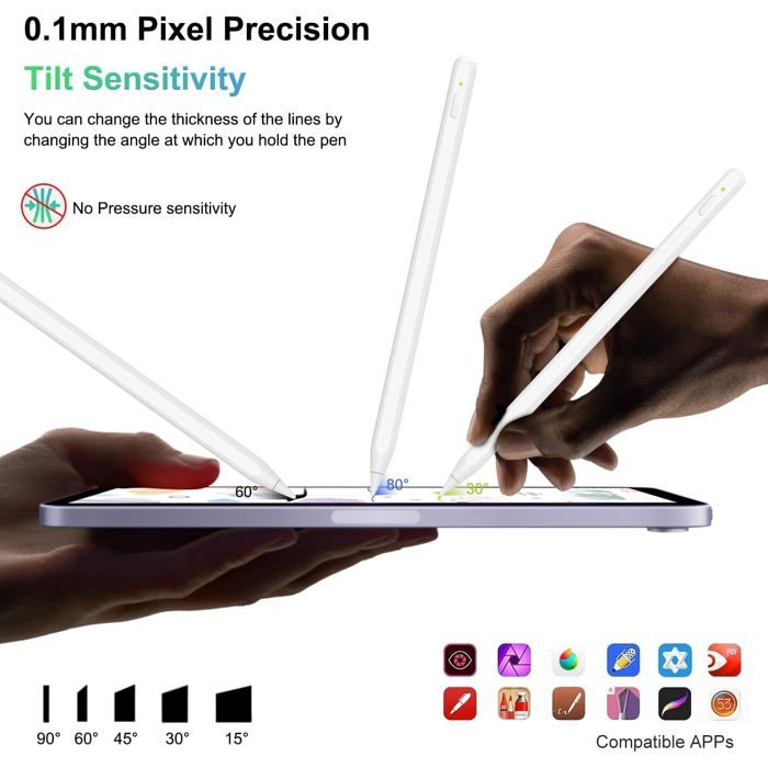 Stylet Pour Ipad Chargement Sans Fil, Pencil 2E Génération Pour Ipad ...
