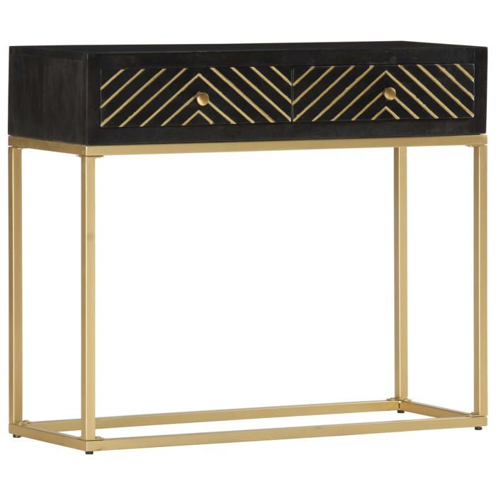 Table console Noir et doré 90x30x75cm - Usage Intérieur/jardin - VIDAXL ...