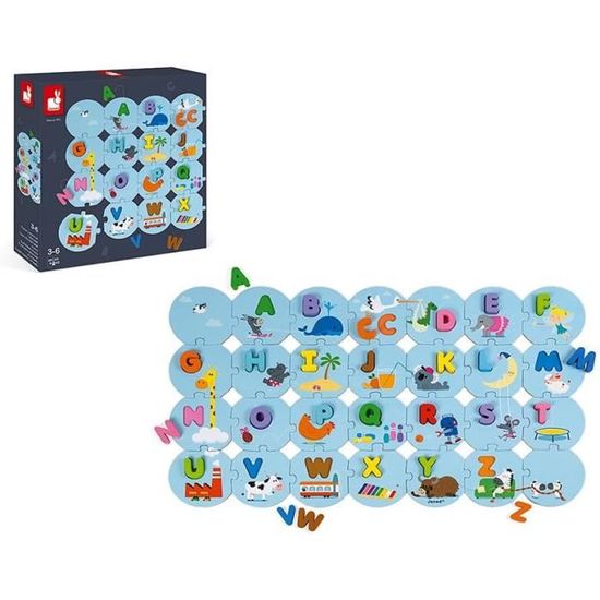 Janod - Puzzle Alphabet 54 Pièces en Bois - Cdiscount Jeux - Jouets