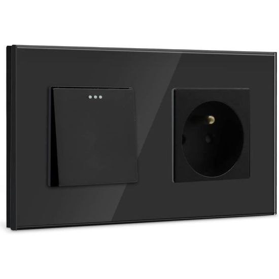 Interrupteur Avec Prise Noir,1 Gang 1 Voie Interrupteur D'Éclairage ...