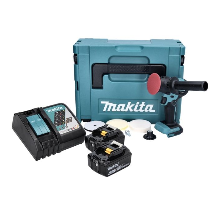 Makita DPV300RGJ Polisseuse sans fil 18 V - 50 / 80mm - Brushless + 2x ...