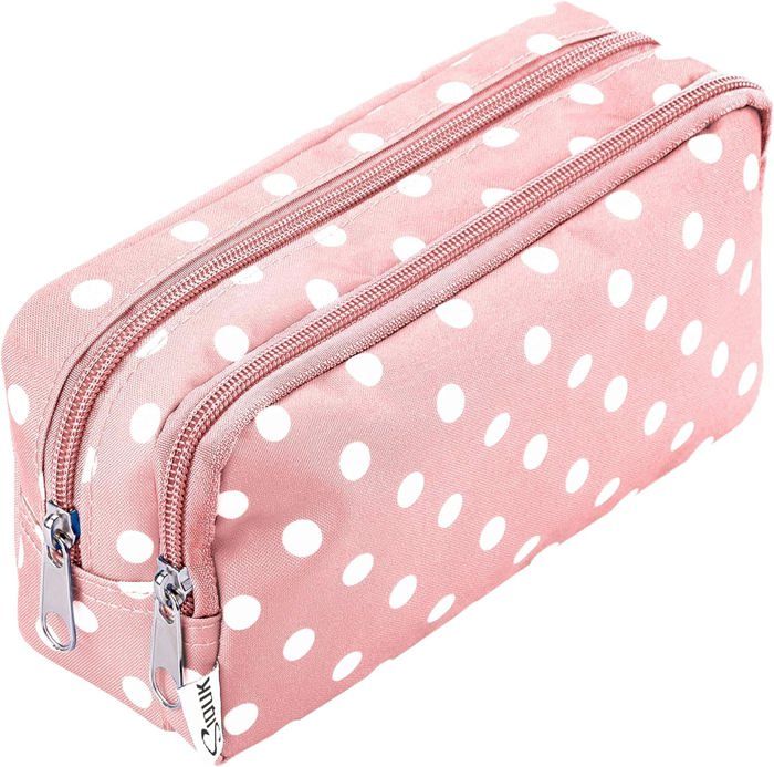 Trousse Rose Avec Point Blanc Grande Capacité Trousse Avec 2 ...