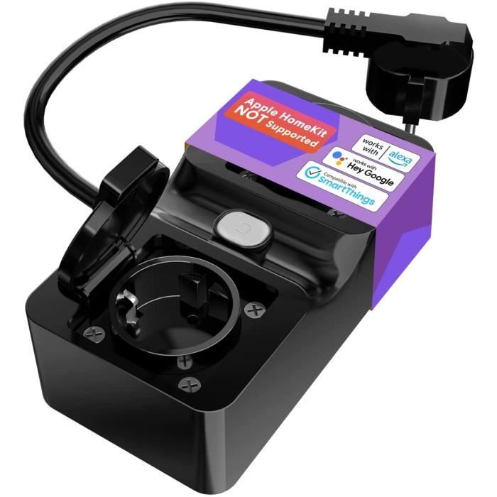Prise Connectée Extérieure (Type F), Prise Intelligente WiFi Compatible ...