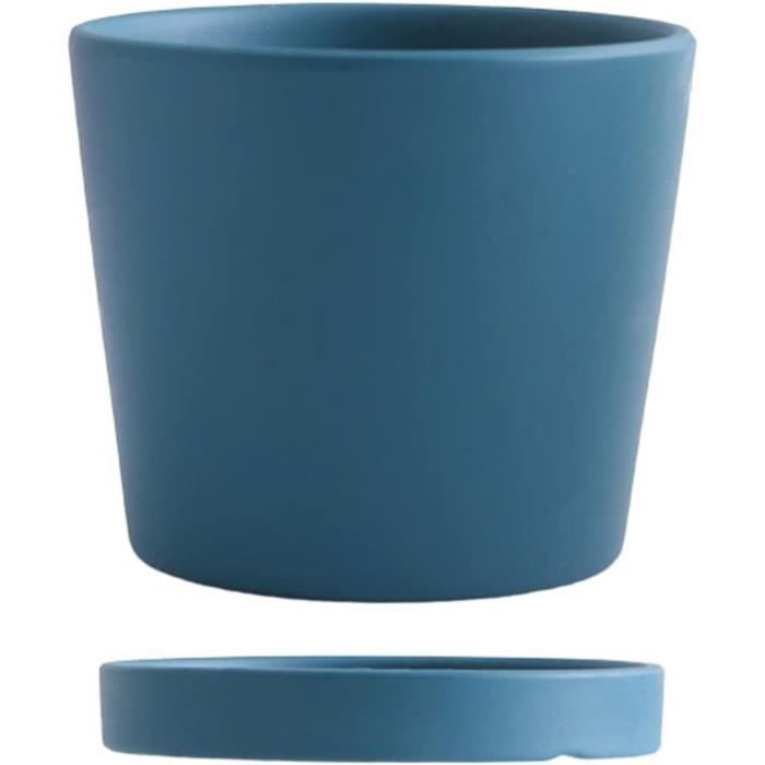Pots de fleurs en céramique - Bleu Colibri - Lot de 3 - 20cm x 18cm ...