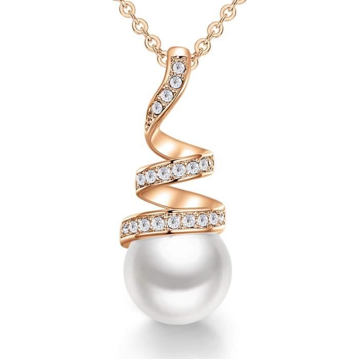 Collier Perles Femme Argent Sterling 925 Pendentif Cadeau Fête Des ...
