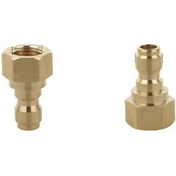 SENRISE Lot de 2 adaptateurs pour nettoyeur à haute pression 1-4 - Raccord rapide pour tuyau d ...