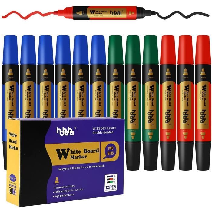 TABLEAU-PAPERBOARD 12 Feutres Tableau Blanc Effaçable Marqueurs pour ...