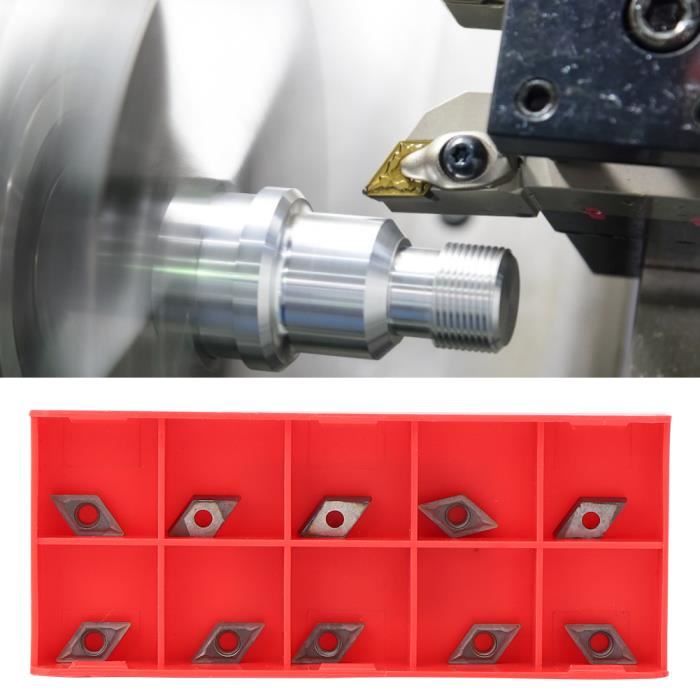 Insert CNC DCMT0702, lames d'insertion en carbure YBC205 10 pièces, fonte pour la semi-finition ...