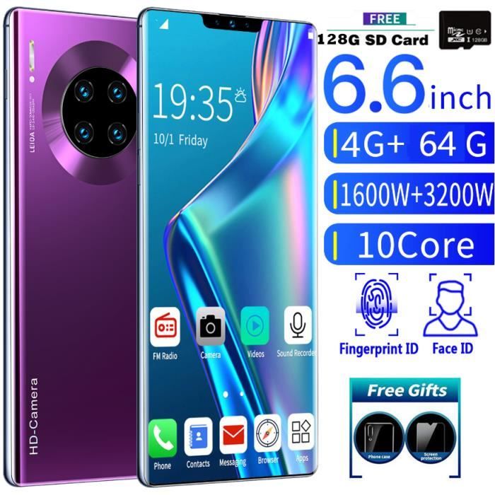 Violet- Smartphone 10 Core Android 10 4500mAh 3G Téléphone Portable RAM ...