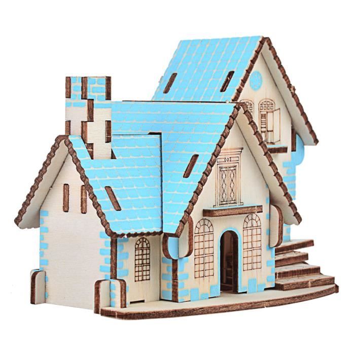 Puzzle 3D en bois - PWSHYMI - Villa - Non toxique - Pour enfants à ...