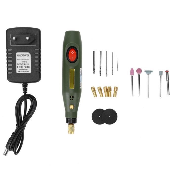 Qiilu polisseuse à main 19 pièces meuleuse électrique Machine ensemble ...