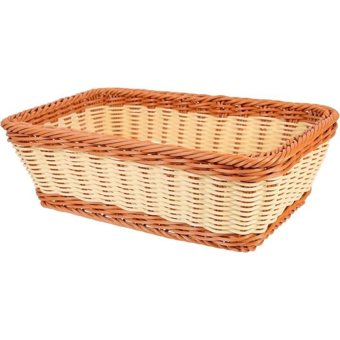 Panier De Rangement En Rotin Panier De Fruits Tissés Rectangulaires ...