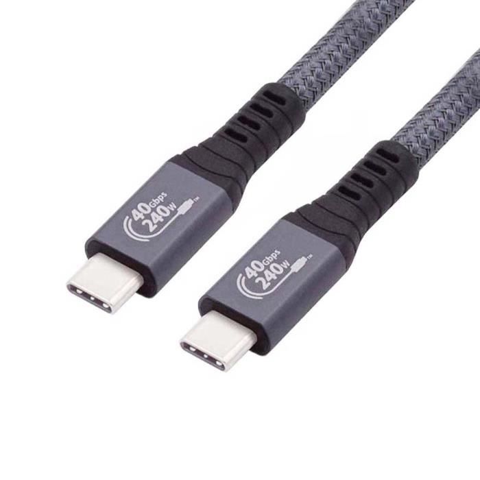 Câble Usb 4 Usb-C 240 W Type-C Mâle Vers Mâle 48 V 5 A Compatible Avec ...