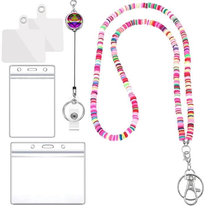 Lanière Bohème À Perles Pour Badges D'Identification Avec 2 Boucles + 2 ...