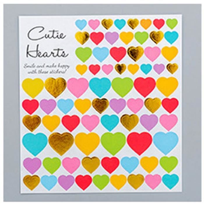 GOMMETTE,1--Autocollants Kawaii étoile coeur Scrapbook, 1 feuille ...