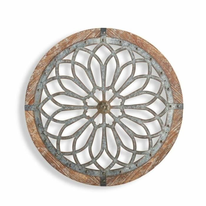 CARILLON A VENT,Dark-20cm flat acrylic--Décoration murale ronde en bois ...