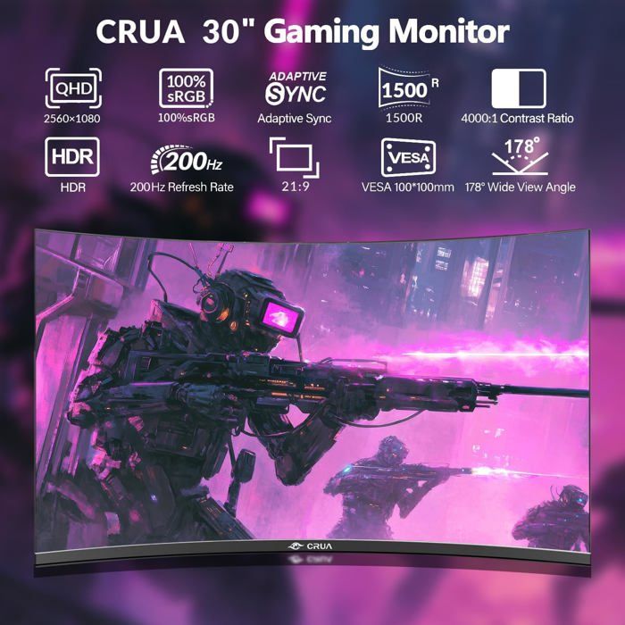 Écran PC Gamer Incurvé - SYSSEN - 30 pouces - 200 Hz - 2560x1080 ...