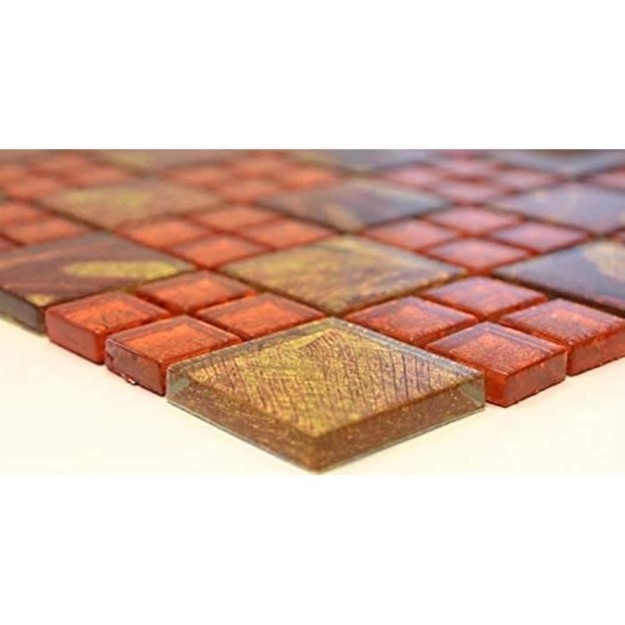 Mosaïque - MOSANI - Crystal Sunrise - Orange - Translucide - 300x300 mm ...