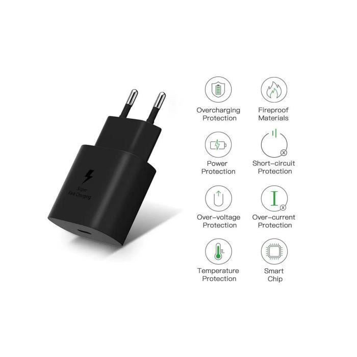 Chargeur - Samsung - EP-TA800N - 25W - USB Type C - Noir - Cdiscount ...