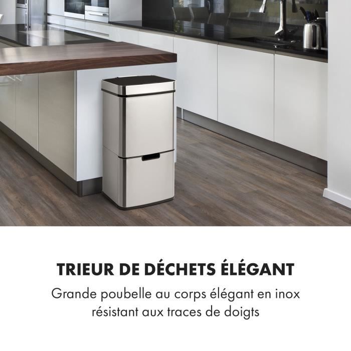 Klarstein Touchless Poubelle pour tri sélectif écologique 72 litres ...