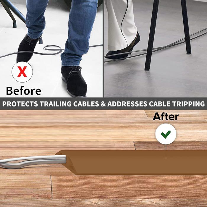 3M Cache Cable Sol, Petit Canal De Câble Flexible,Goulotte Passe Cable ...