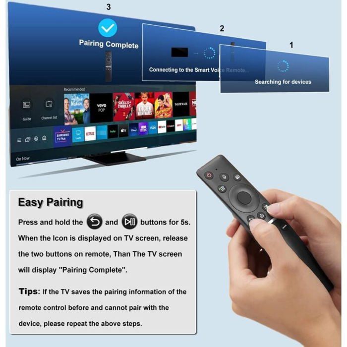 DRE-Télécommande vocale universelle 2 pièces compatible avec les ...