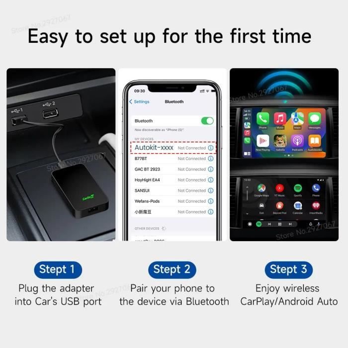 CarlinKit 2air - consulter la différence - Adaptateur CarPlay sans fil Android Auto, CarlinKit ...