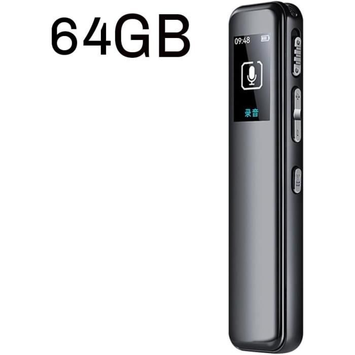 Enregistreur Vocal Numérique Lecteur MP3 Mini Enregistreurs Support de Stylo Carte TF 64 Go ...