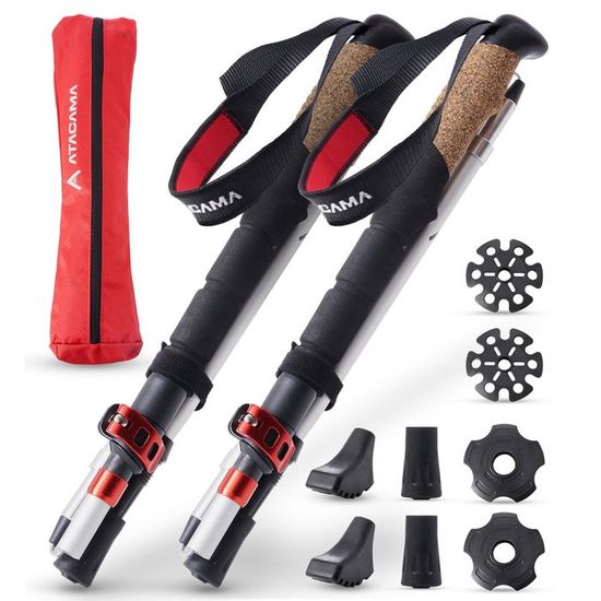 ATACAMA Bâton Rando Pliable Carbone/Alu Hommes/Femmes Ultraléger ...