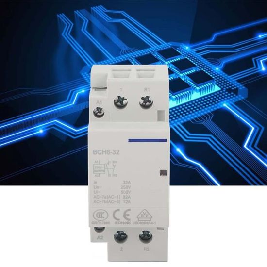 Mothinessto Contacteur AC 2P 32A Contacteur CA 1NO1NC 50 / 60HZ de Rail DIN de Consommation de ...