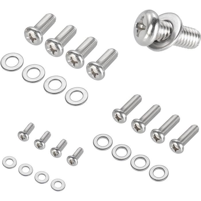 24 Pièces Vis Support Mural TV, Kit de Matériel de Montage TV,M4 M6 M8 ...