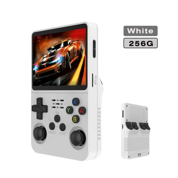 [256G White] Console de jeu vidéo R36S Open Source 256 go, avec système ...