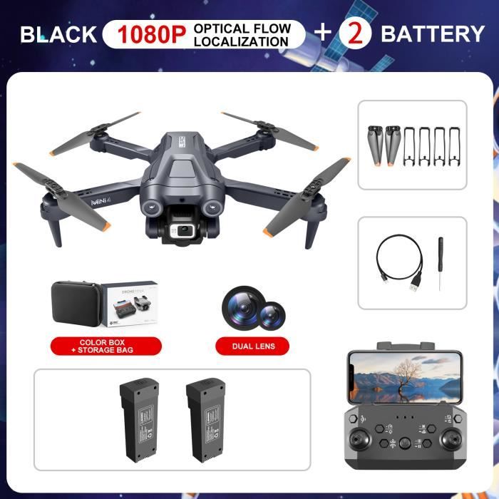 1080P Noir 2B - Drone professionnel GPS 4K, 5km, Quadricoptère HD avec ...