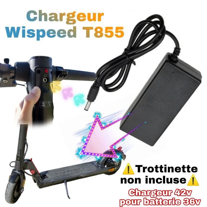 Chargeur 42v Wispeed T855 pour trottinette électrique Wispeed 36v [chargeur 42v pour batterie ...