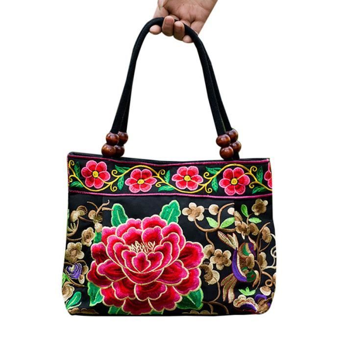 Femmes sac à main en toile de broderie ethniques - Cdiscount Bagagerie ...