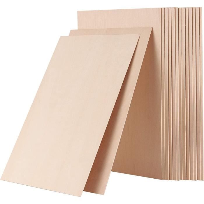 Lot de 15 Feuilles de Bois de Balsa 300 x 200 x 1,5 mm, Plaque Bois Fin ...