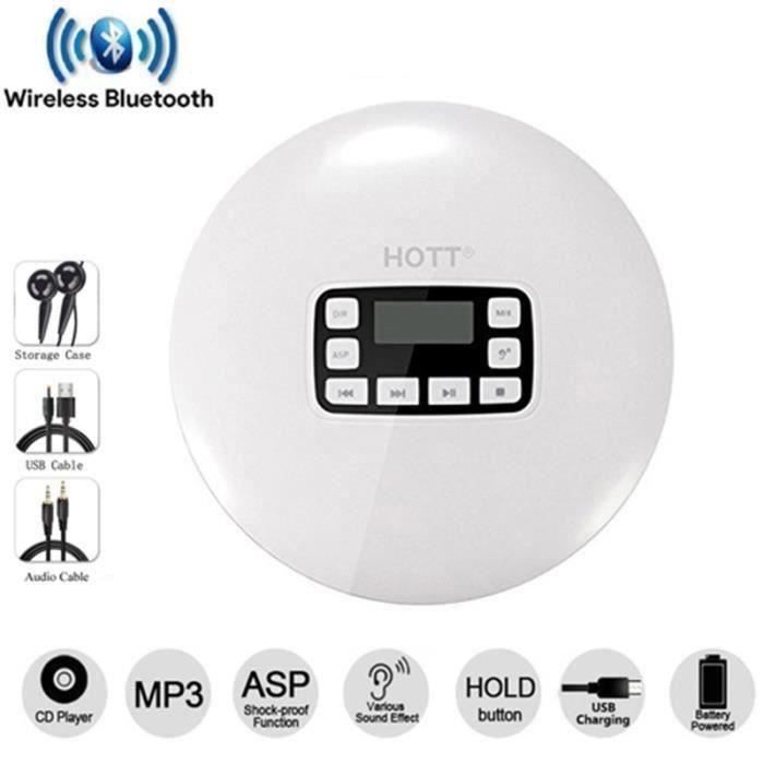 Lecteur CD Portable Bluetooth Lecteur Écran LCD Écouteurs Stéréo Avec ...
