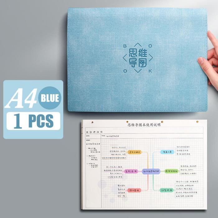 Feuillet mobile,Grand carnet de notes A4-B5,80 feuilles,carte de l ...