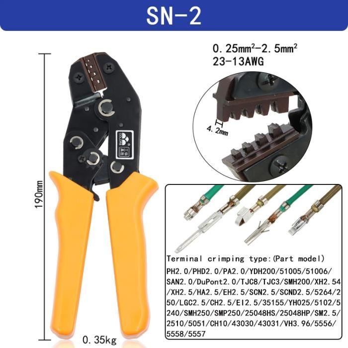 Couleur SN-2 Pince à sertir mâchoire de précision avec onglet boîte 2.8 ...
