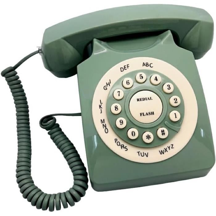 Téléphone Fixe Structure Améliorée Téléphone Filaire Cadran Tactile ...