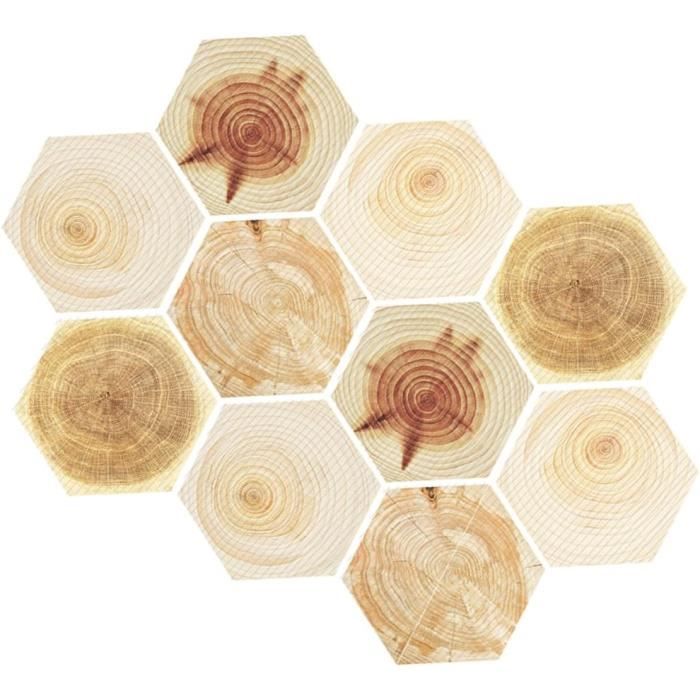 10 Pièces Carrelage Au Sol Autocollants Autocollant De Sol Hexagonal ...