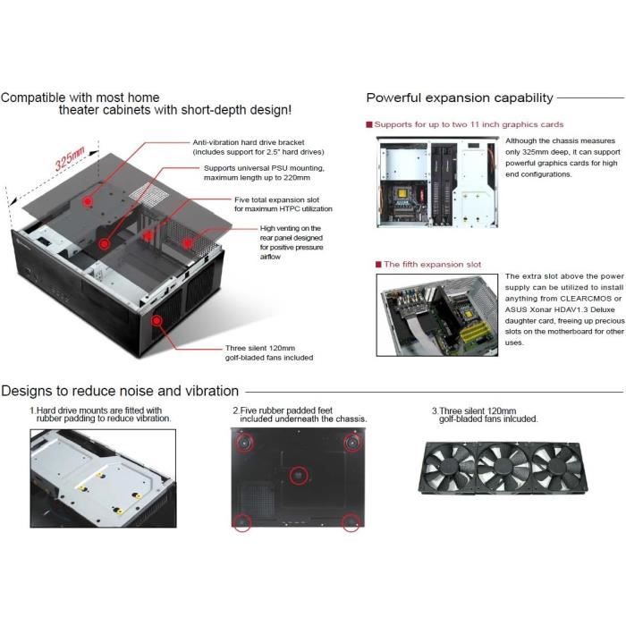 Boîtier PC HTPC Micro ATX Silverstone - SST-GD05B USB 3.0 - Cdiscount ...