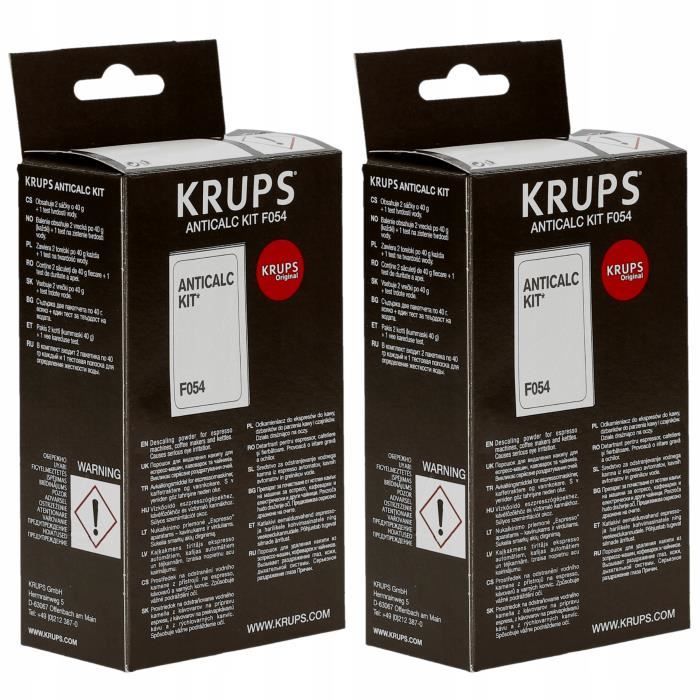 Lot de 2 KRUPS ANTICALC KIT F054 Détartrant d'origine - Cdiscount Maison