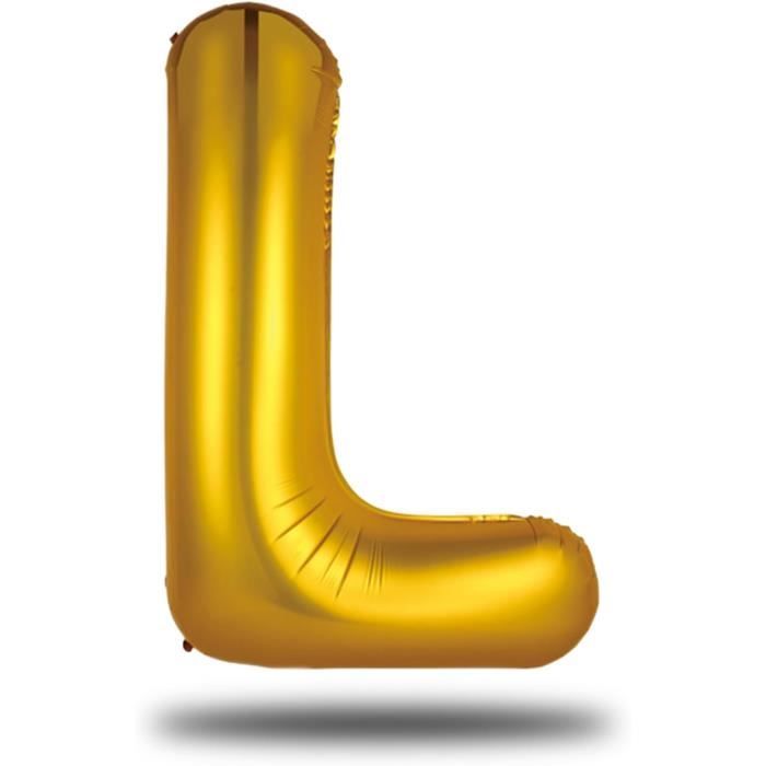 Ballon Lettre L Or - Xxl 100Cm - Ballon D'Anniversaire Lettre L En Or ...