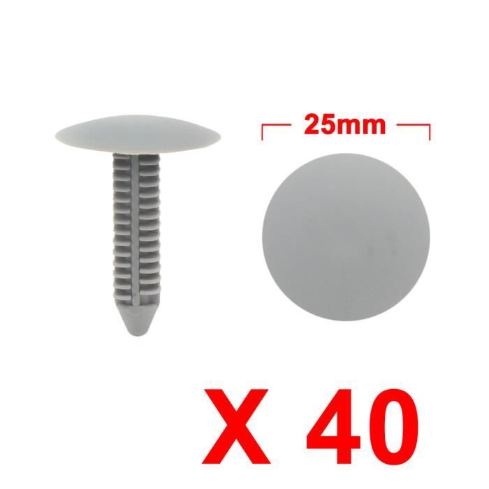 SOURCING MAP 40Pcs Rivet plastique gris Clips fixation Trou 7mm porte ...