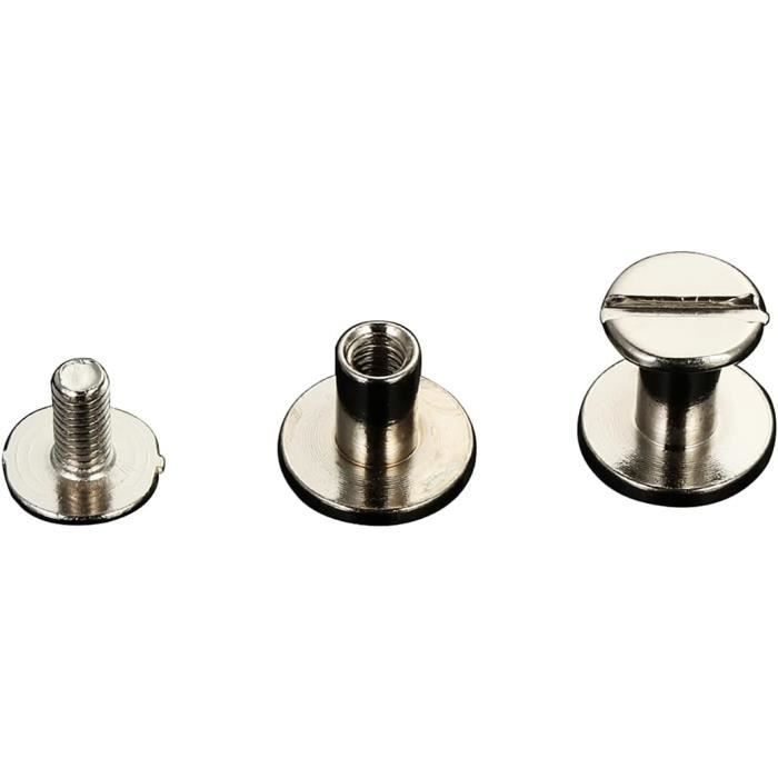 10 Pièces Rivet À Tête Ronde Plate, Vis À Goujon Bouton Rivets En Cuir ...