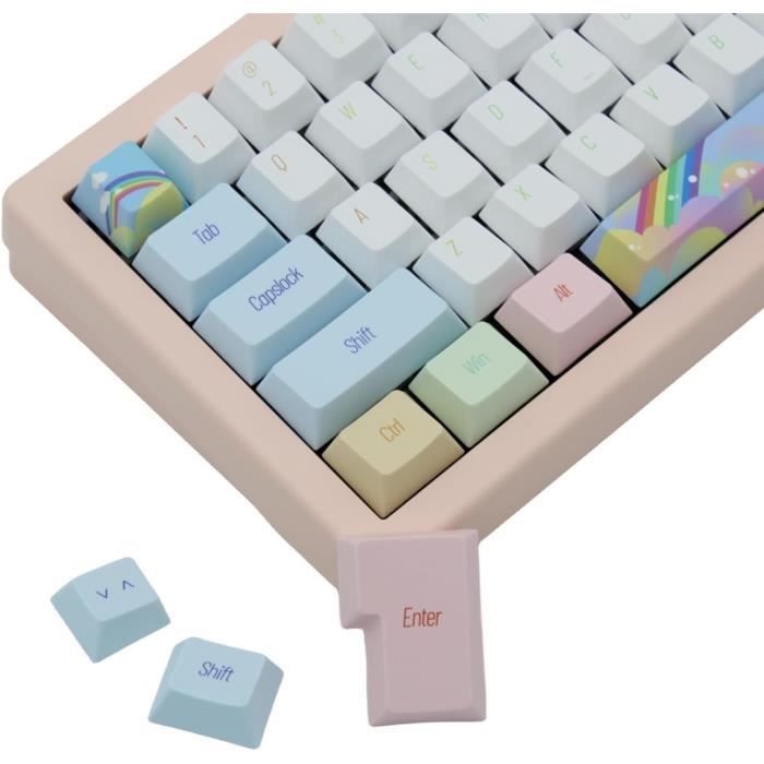 Comokifuly Pbt Dye Sublimation Keycaps Cute Keycaps Iso Layout Keycaps ...