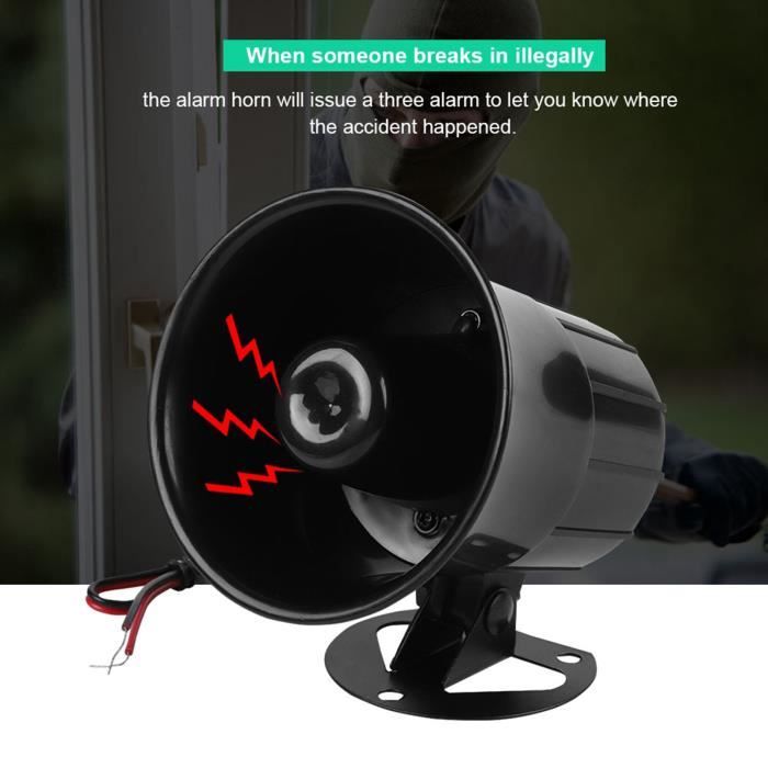 VBESTLIFE Système d'alarme antivol Alarme de Klaxon 115dB DC 12V ...
